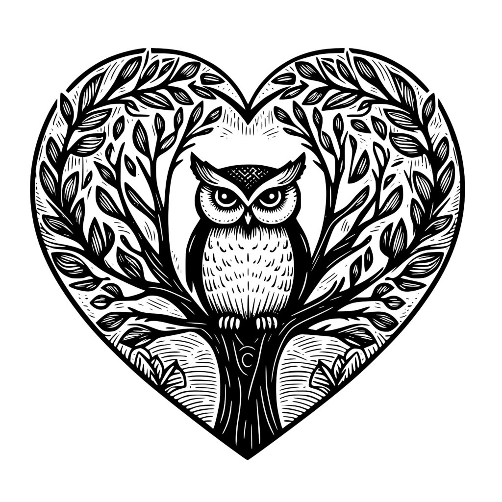 Heartfelt Owl Perch Design for Cricut, Silhouette, Laser Machines
