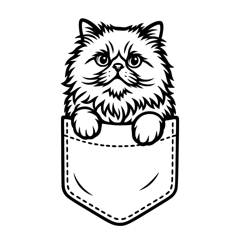 Persian Pocket Kitty Design for Cricut & Laser Machines Download