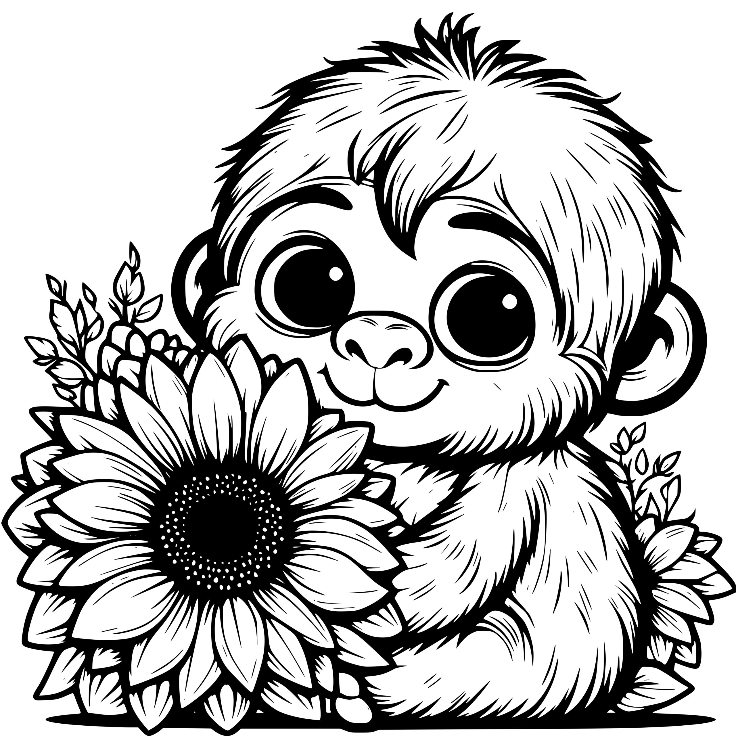 Monkey and Sunflower – Creative Meadow