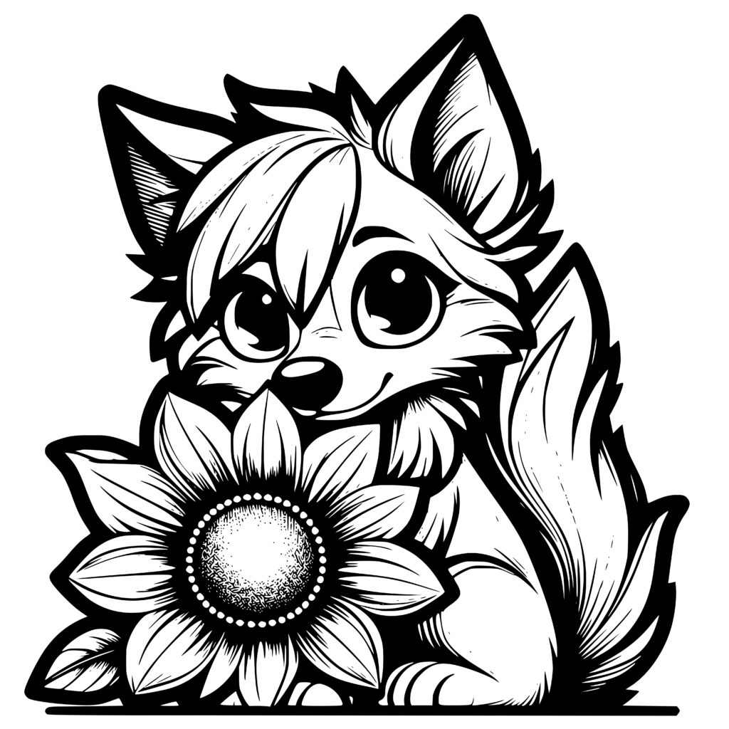 Fox and Sunflower Smile – Creative Meadow