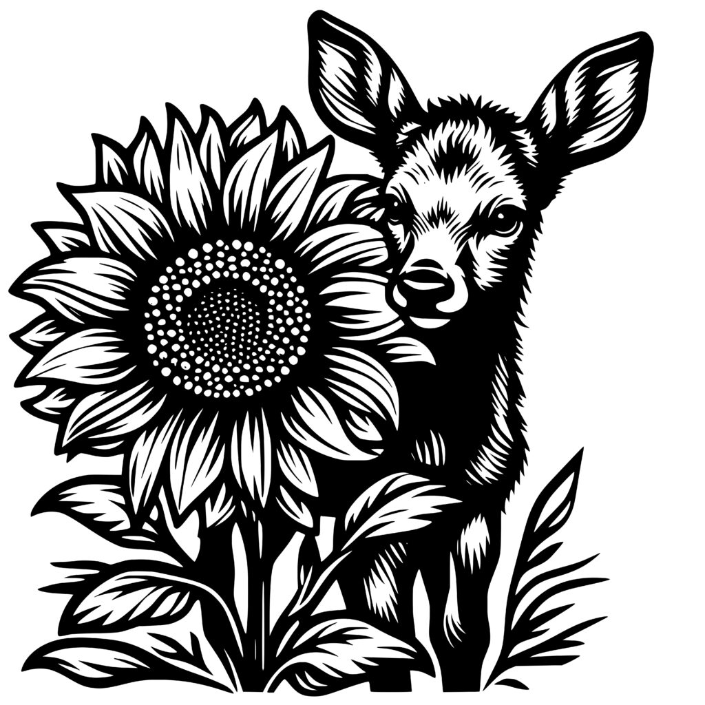 Deer and Sunflower Design for Cricut, Silhouette, and Laser Use