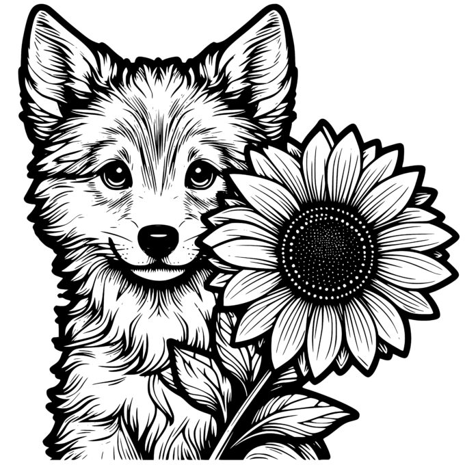Friendly Fox and Sunflower – Creative Meadow