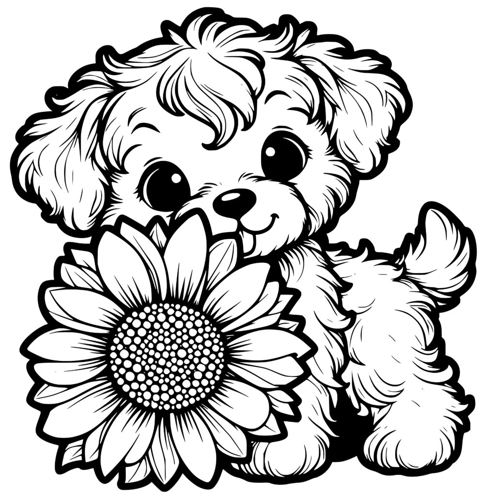 Sunflower Puppy Joy – Creative Meadow