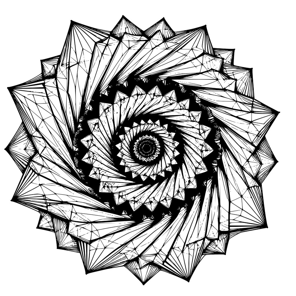 Download Triangular Spiral Burst Design for Cricut & Silhouette Users
