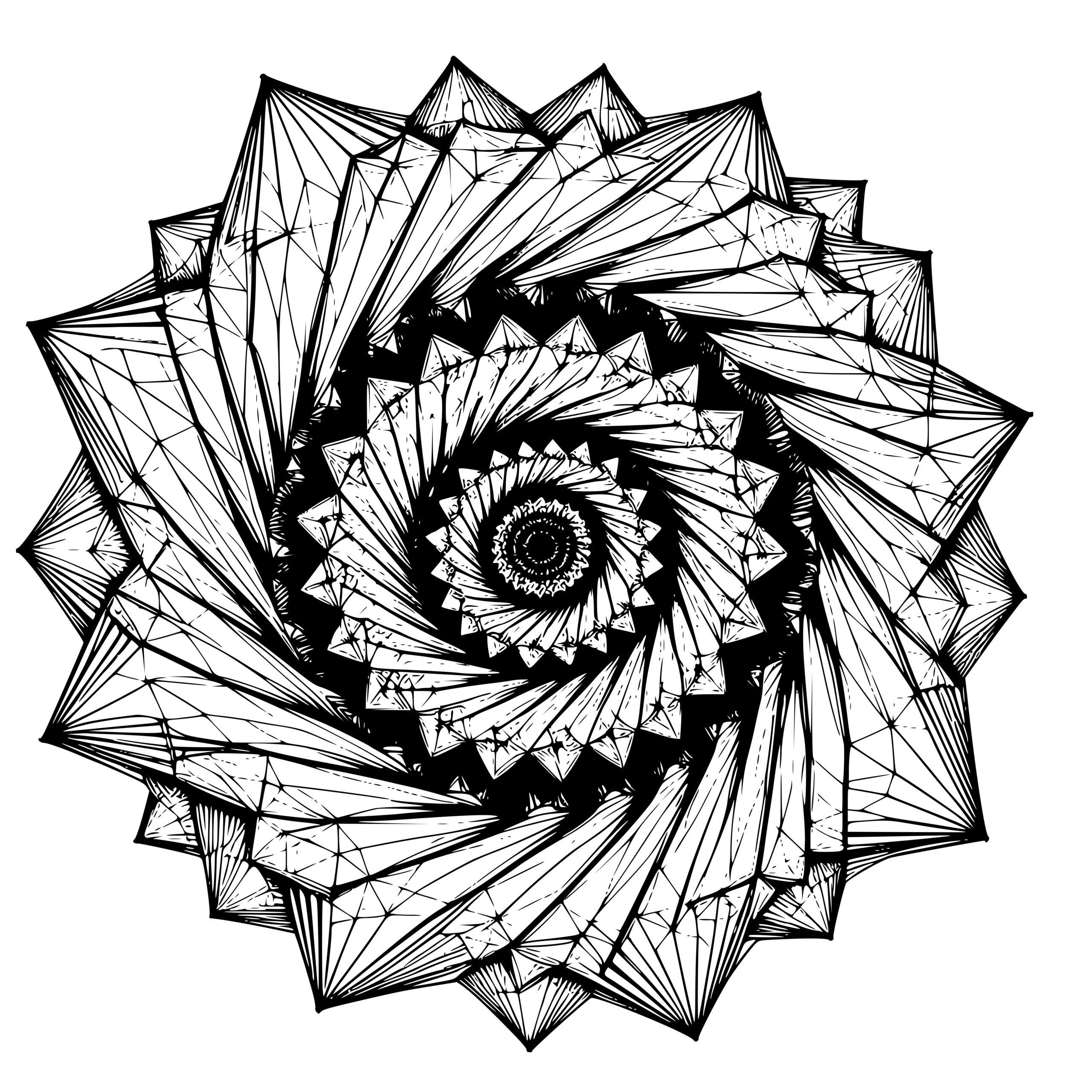 Triangular Spiral Burst – Creative Meadow