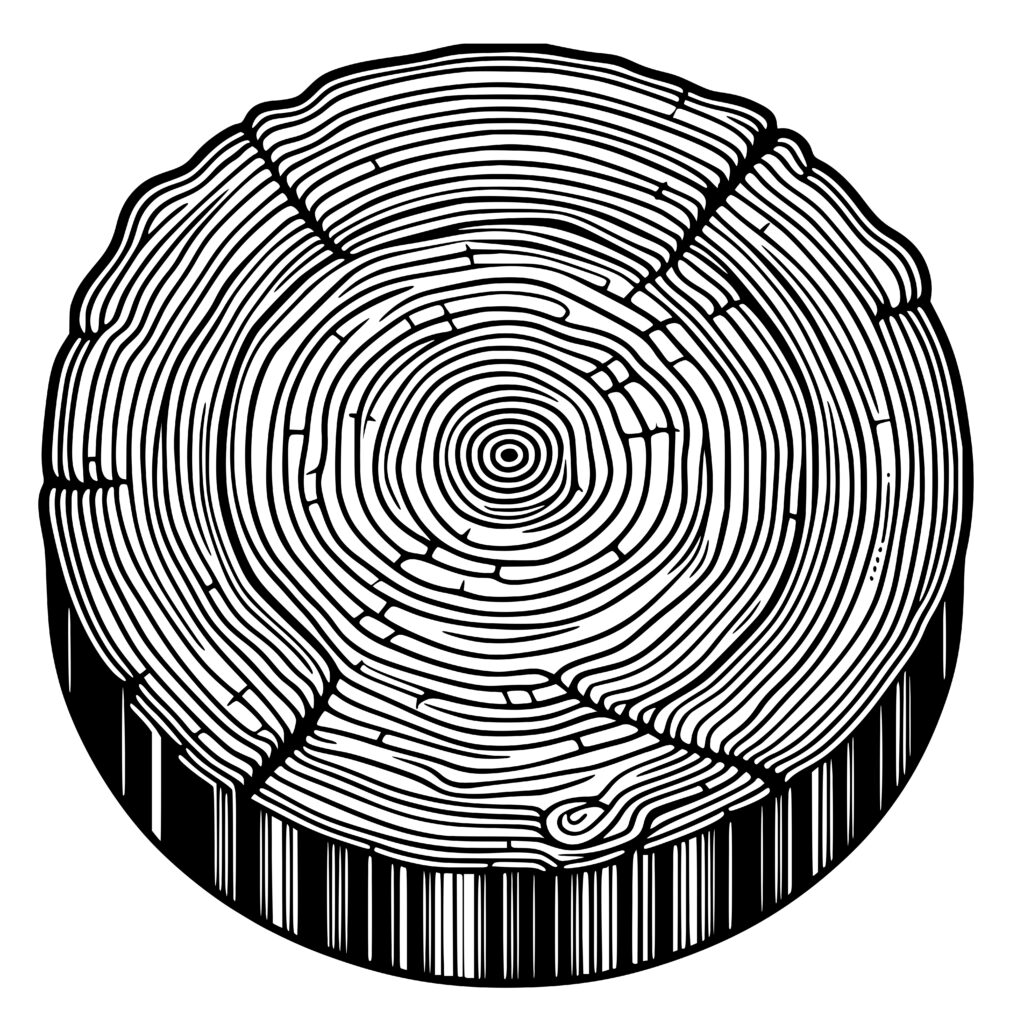 Growth Rings Revealed Design: SVG, PNG, DXF for Cricut & More