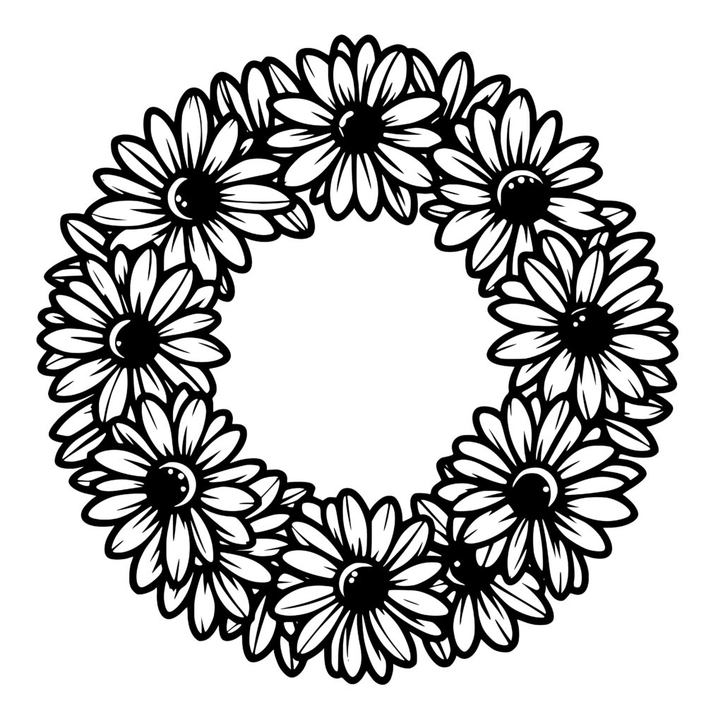 Daisy Circle Arrangement File: SVG, PNG for Cricut & More