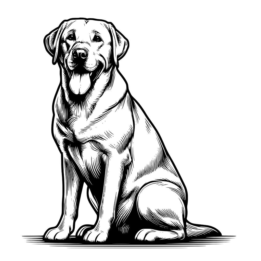 Friendly Labrador Graphic for Cricut, Silhouette: SVG, PNG, DXF Files