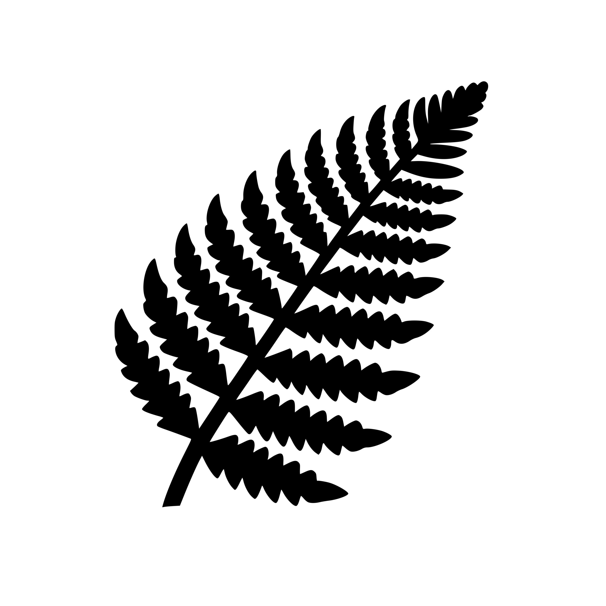 Serrated Fern Design: SVG, PNG, DXF for Cricut & Silhouette
