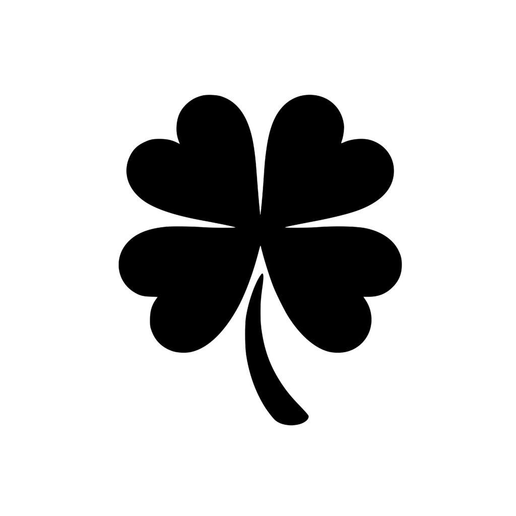 Rare Four-leaf Clover Design: Instant SVG, PNG, DXF Downloads