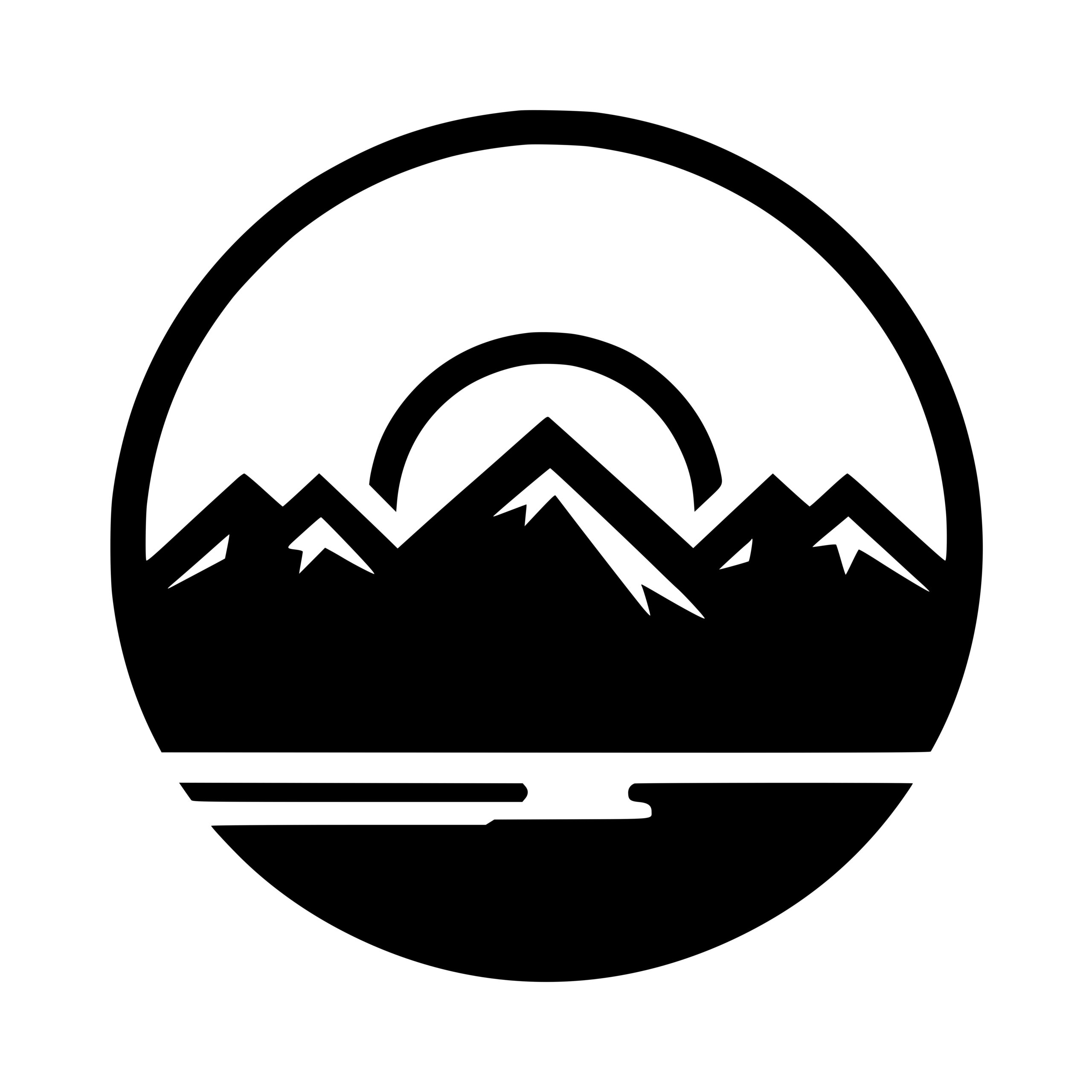 Circular Mountain Horizon Design - SVG, PNG, DXF for Crafting