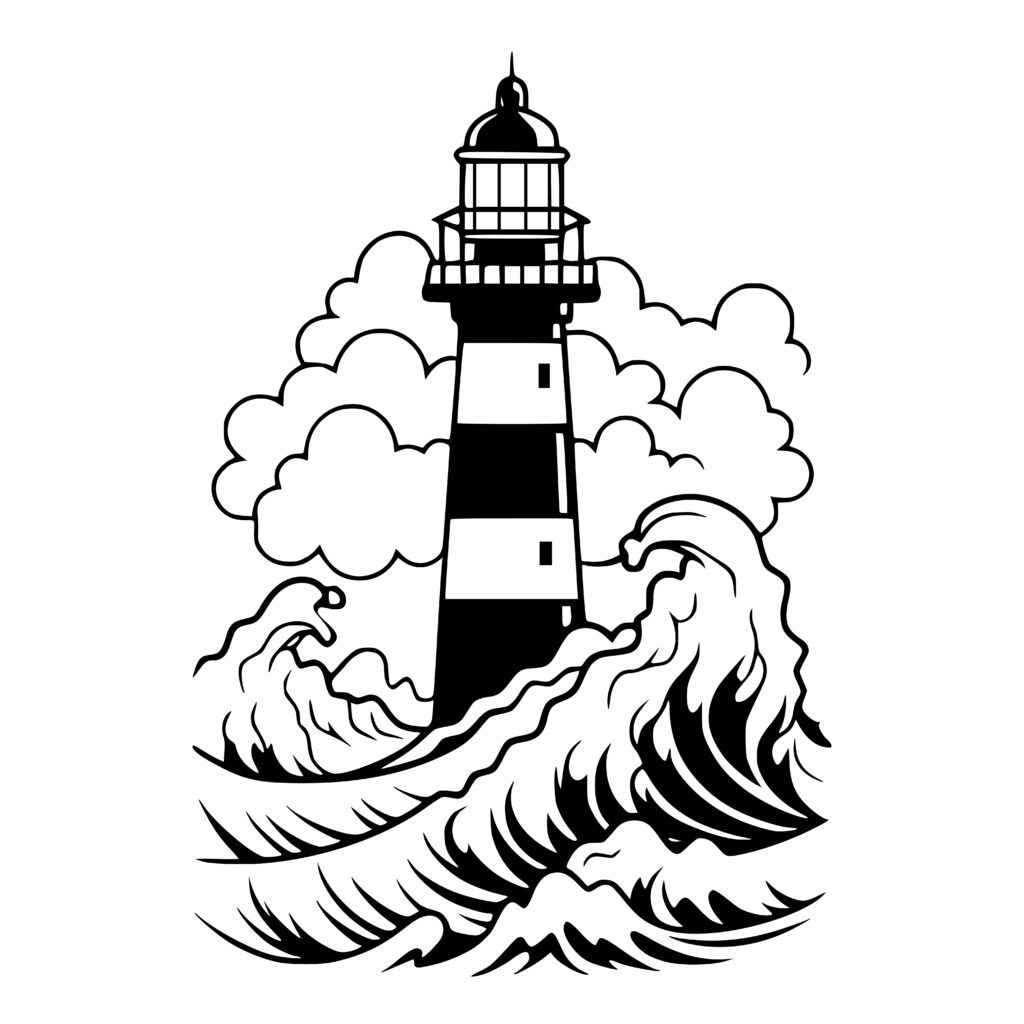 Lighthouse Against Waves – Creative Meadow