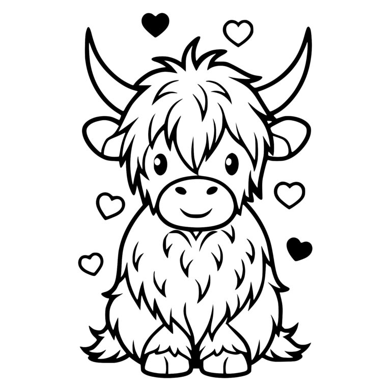 Happy Highland Cow Hearts – Creative Meadow