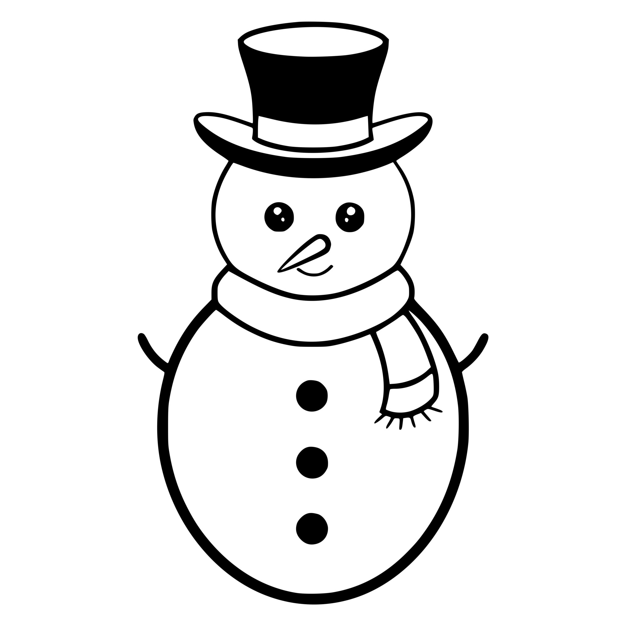 Friendly Snowman in Scarf – Creative Meadow