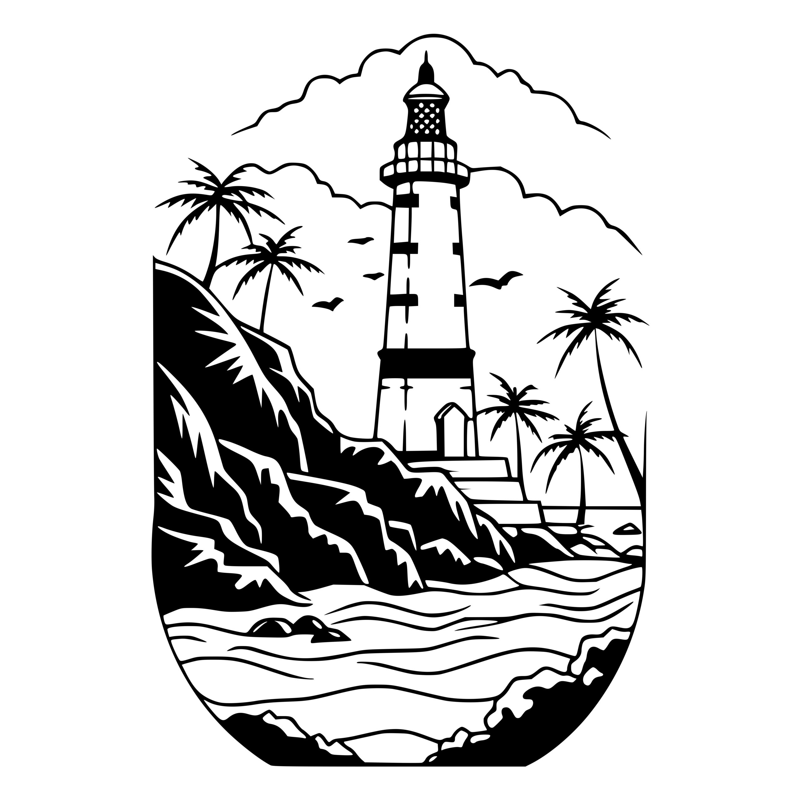 Tropical Shore Lighthouse – Creative Meadow