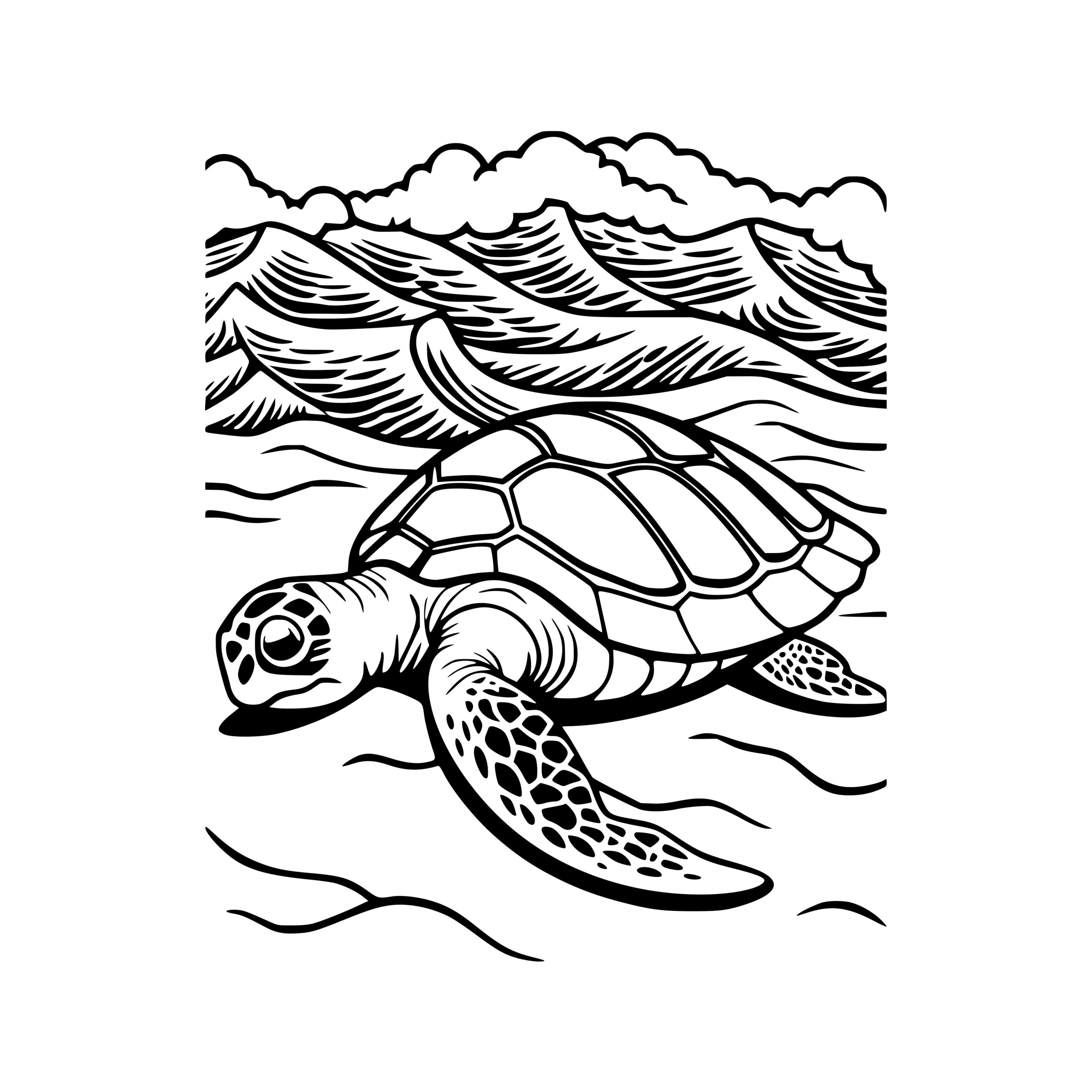 Turtle in Ocean Motion – Creative Meadow