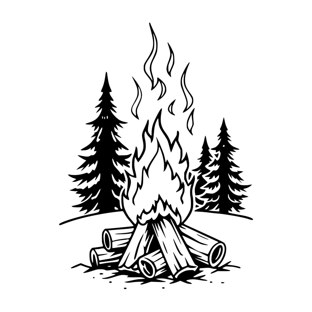 Wilderness Fire Circle SVG Design for Cricut and Laser Use