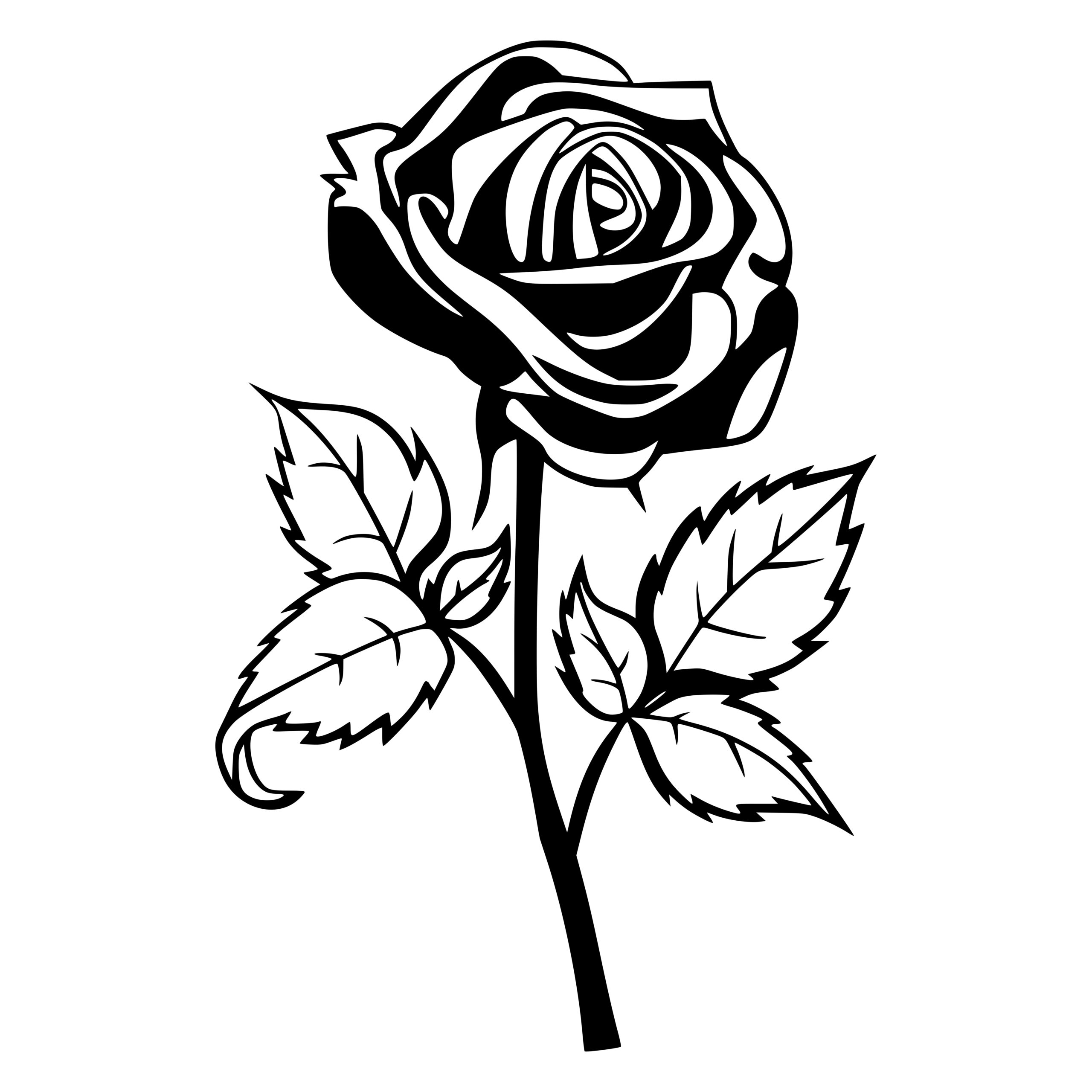 Graceful Rose Stem Design: SVG, PNG for Cricut & Laser