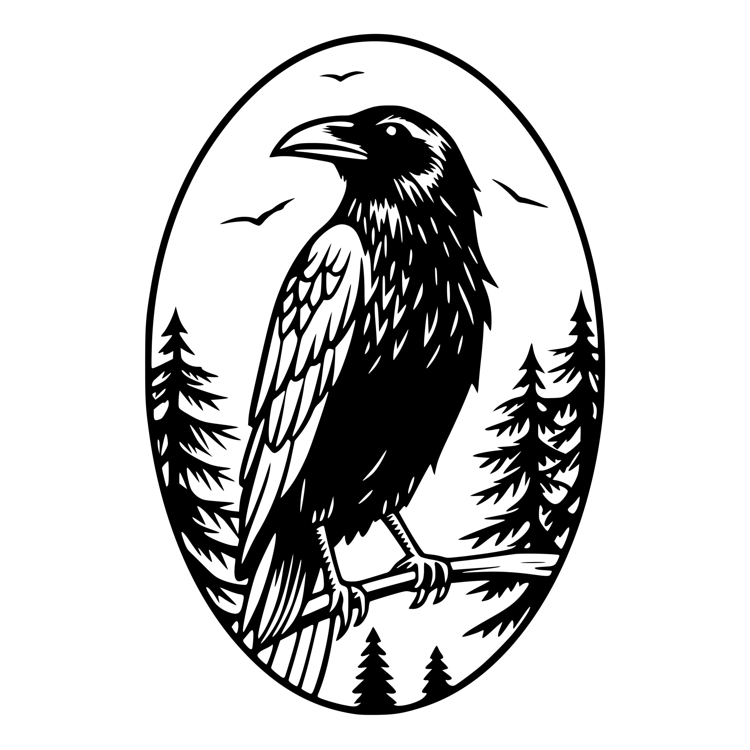 Ready Raven Perched – Creative Meadow