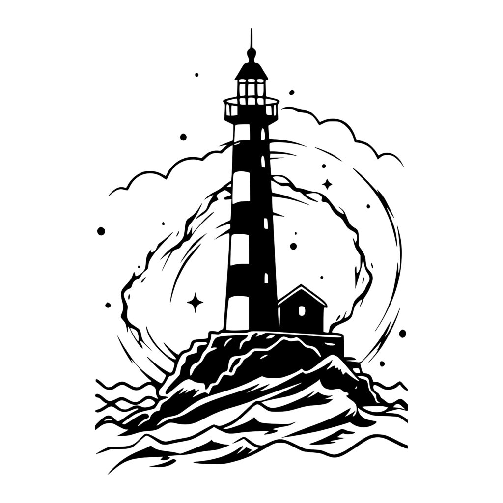 Lighthouse in Turbulent Seas – Creative Meadow