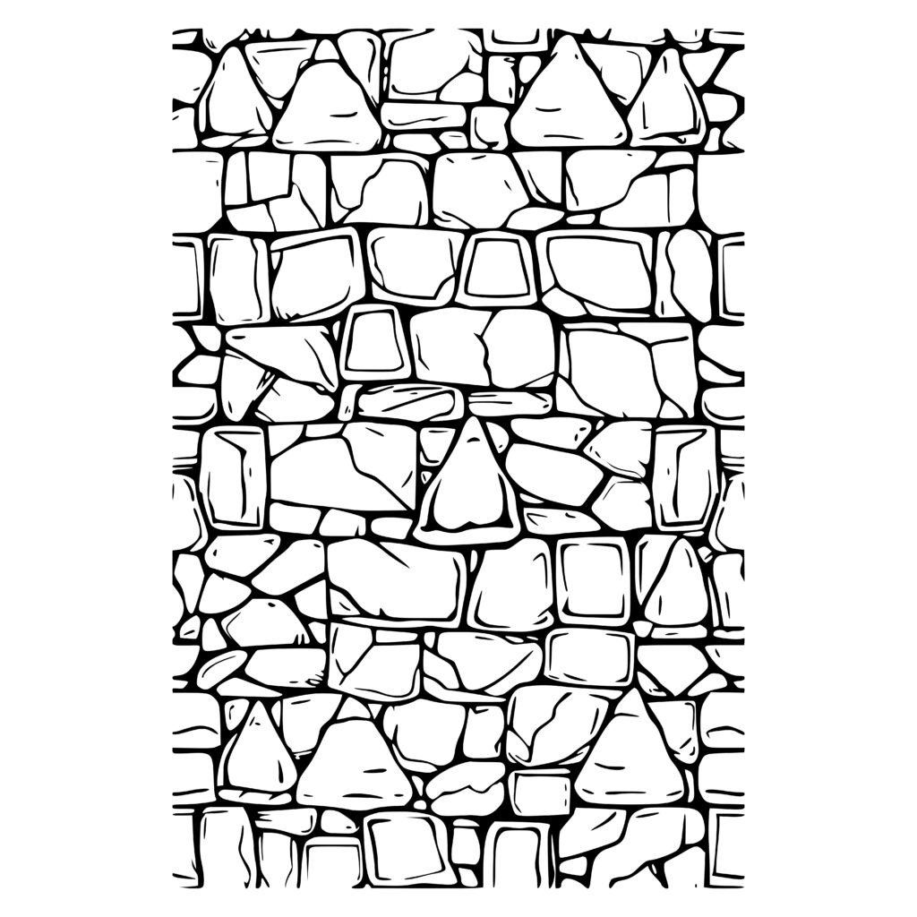 Textured Stone Wall Design: SVG, PNG, DXF for Cutting Machines