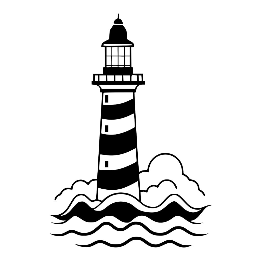 Lighthouse on the Shore SVG for Cricut, Silhouette, Laser Use