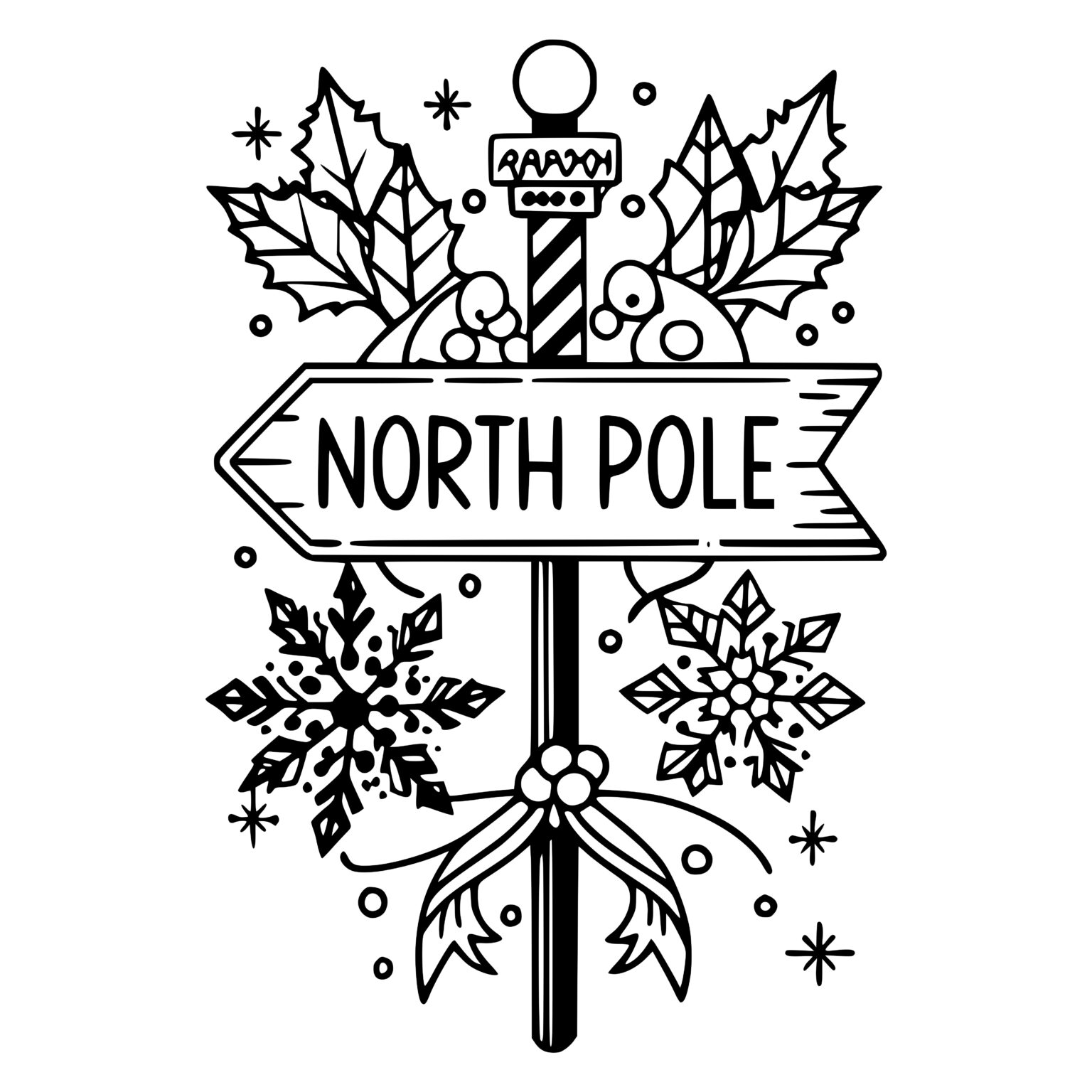 North Pole Direction Sign – Creative Meadow