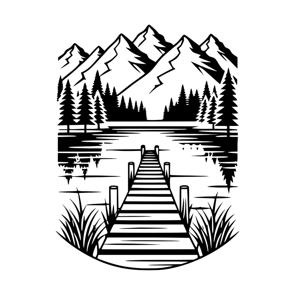 Serene Lake Dock SVG Design for Cricut, Silhouette & More