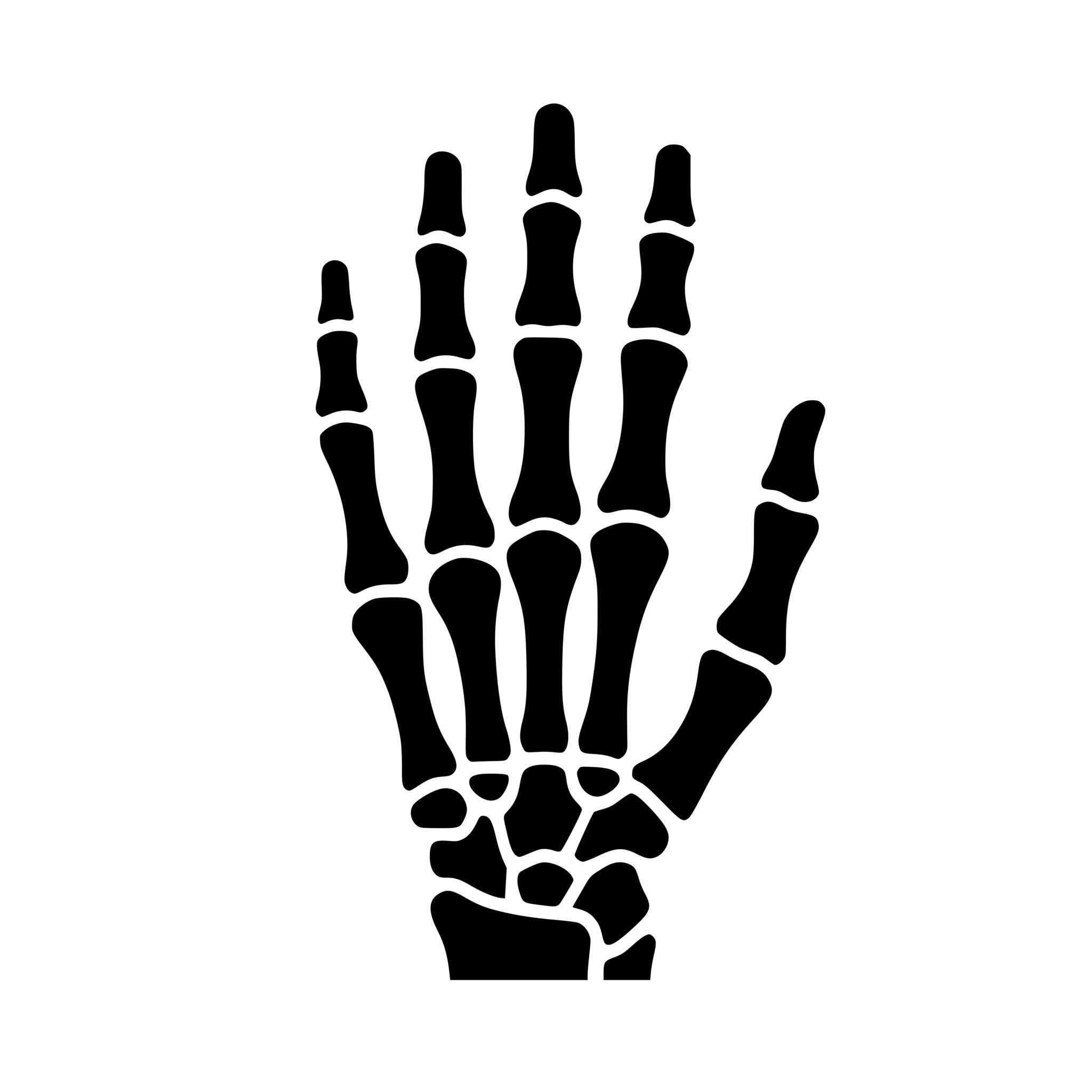 Skeletal Hand Outline – Creative Meadow