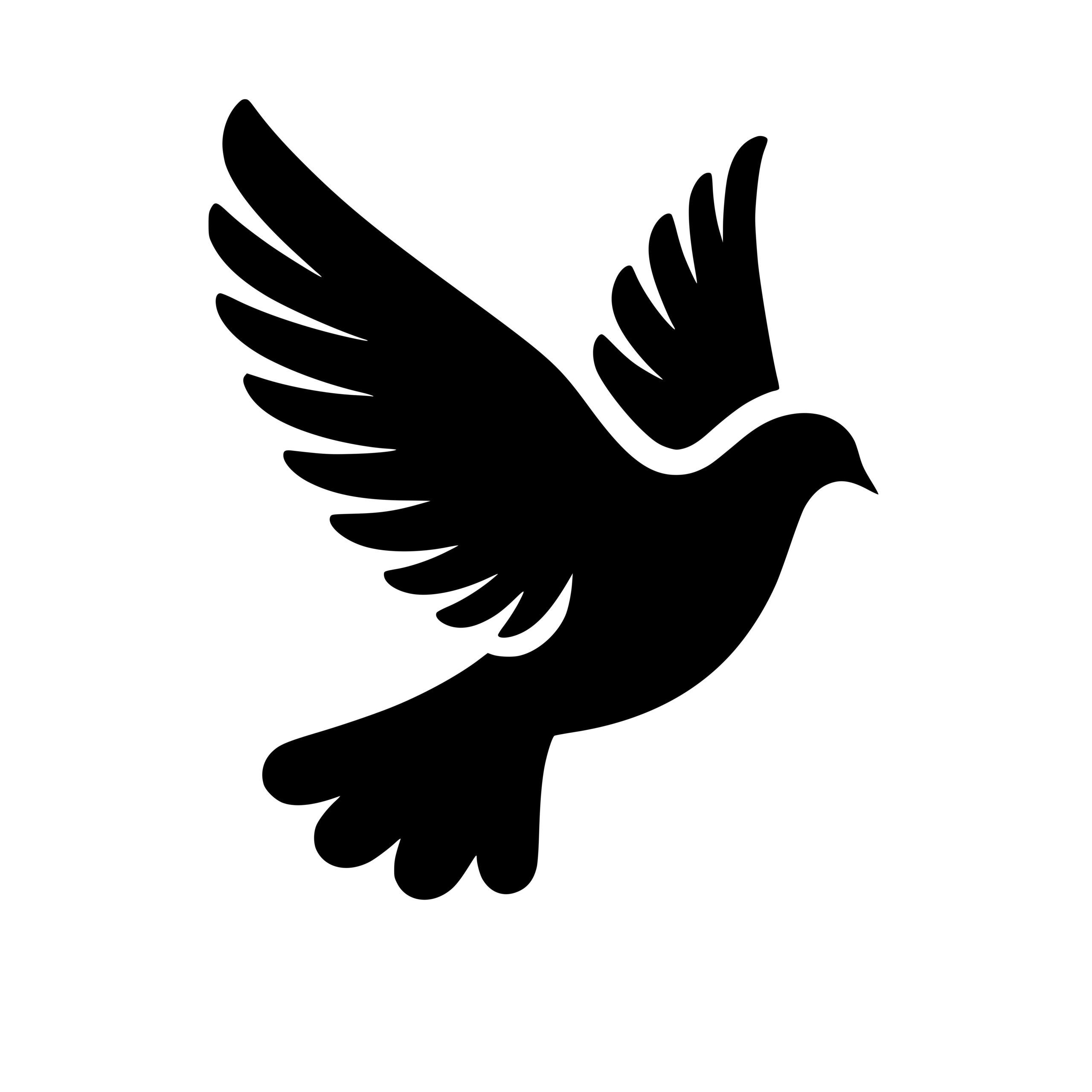 Soaring Bird Silhouette Design - Compatible SVG for Crafting Machines