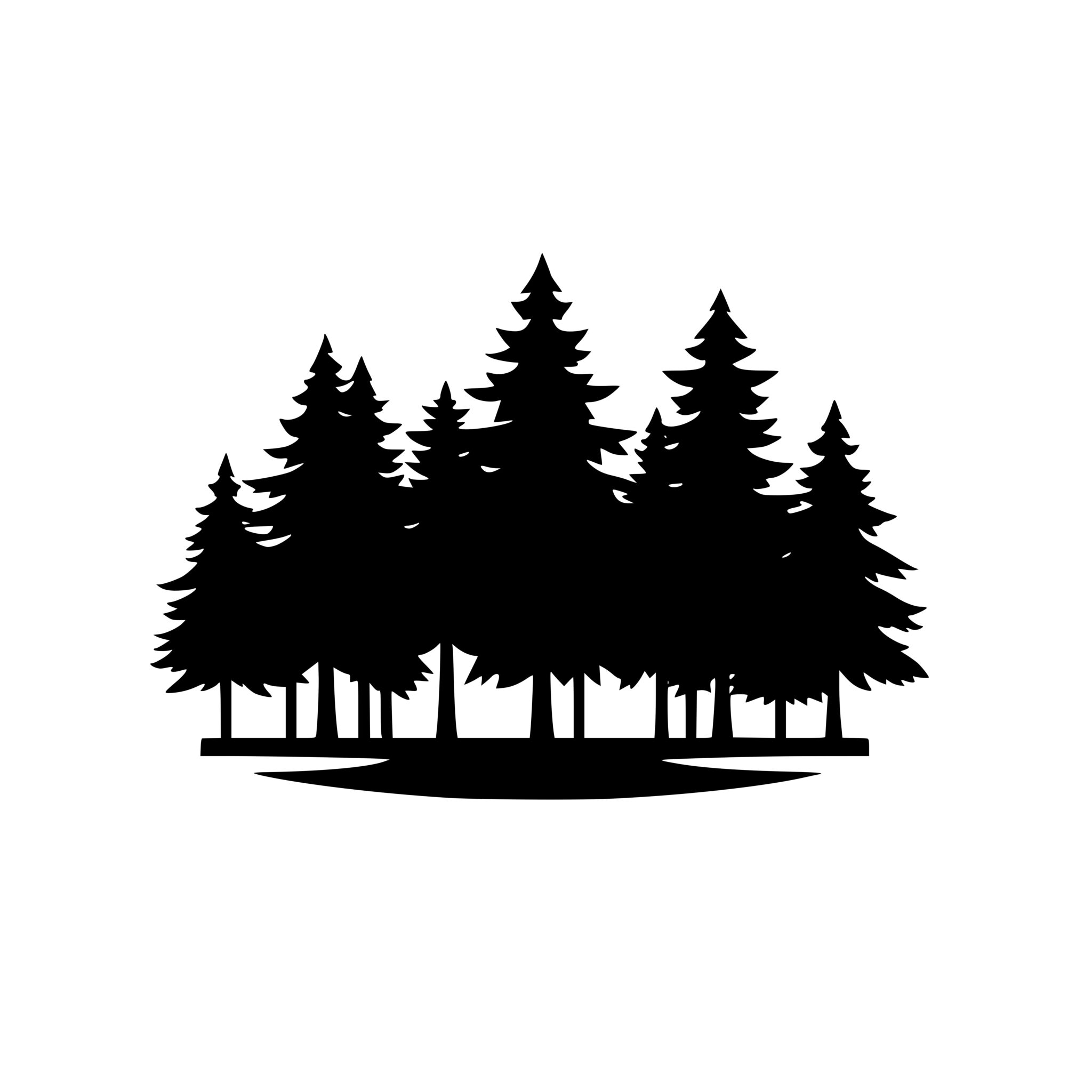 Conical Tree Gathering SVG Design for Cricut, Silhouette & Laser