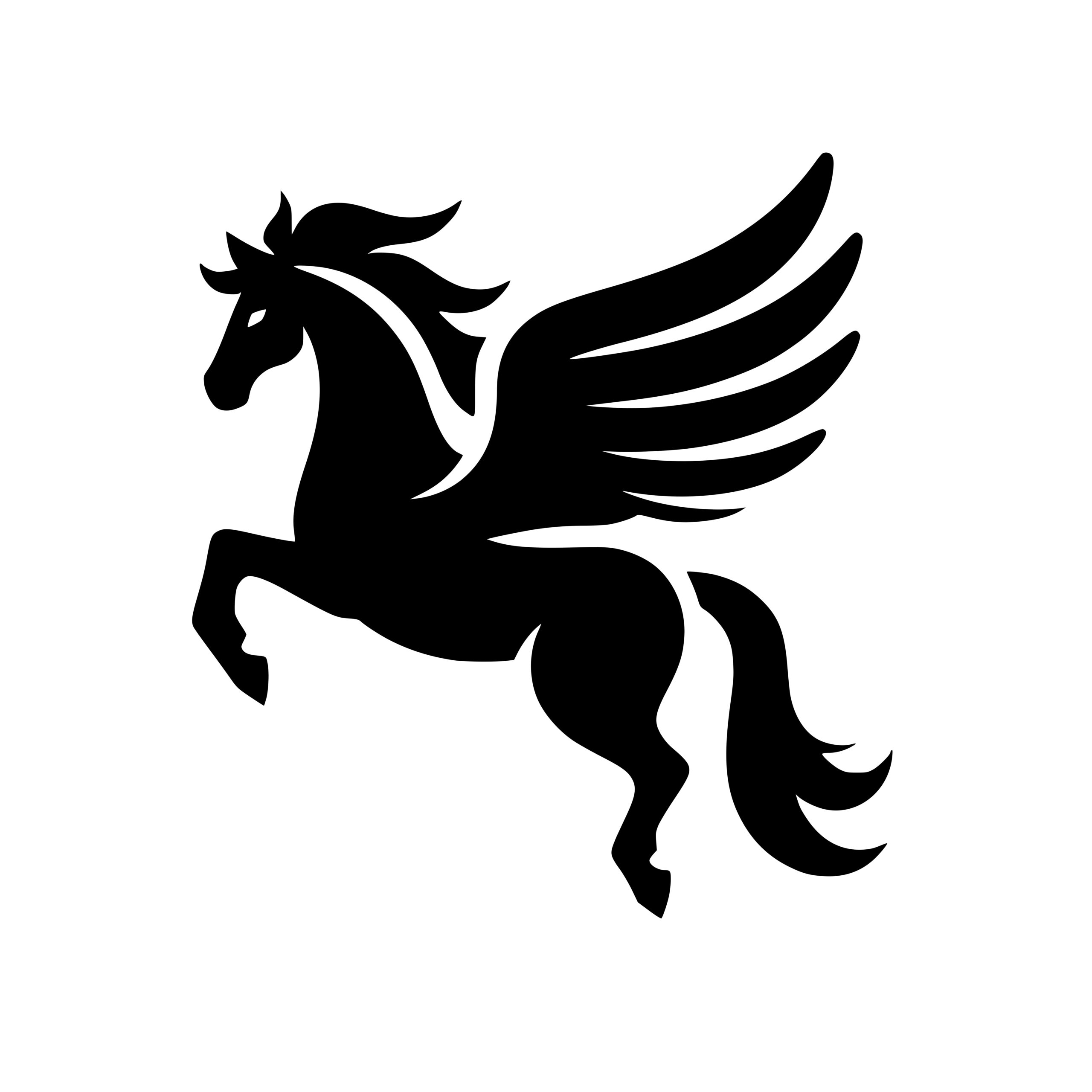 Dynamic Pegasus Rise Image for Cricut, Silhouette, Laser Machines