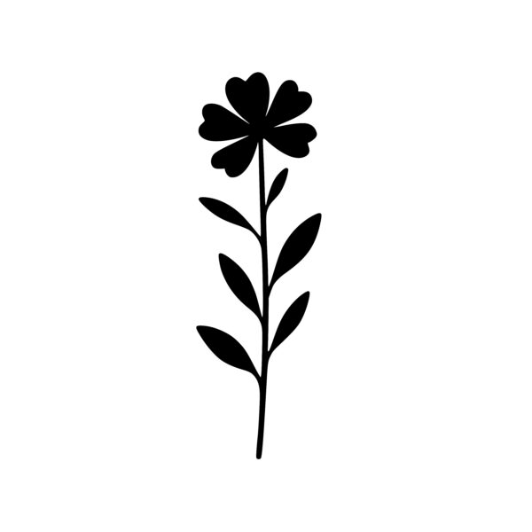 Elegant Stem Flower Design for Cricut, Silhouette, Laser Projects