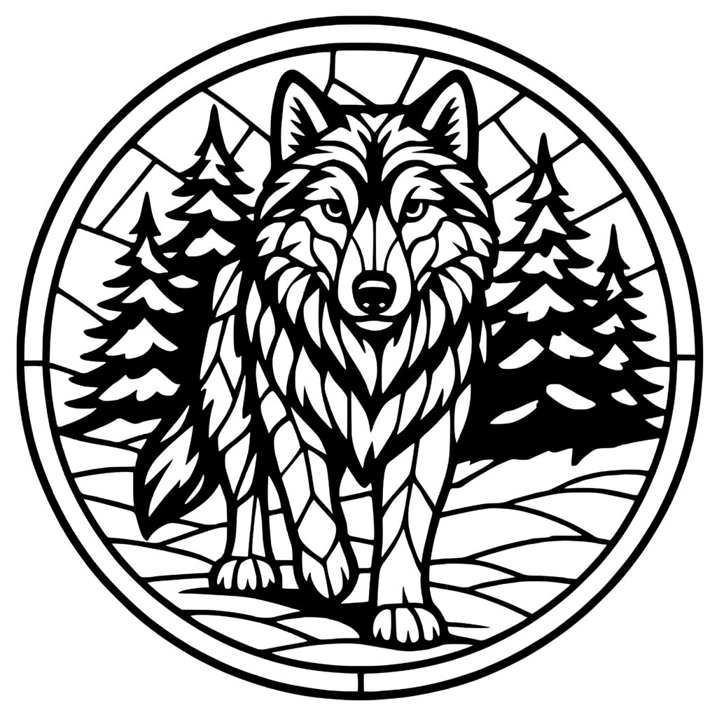 Enigmatic Wolf Mosaic – Creative Meadow