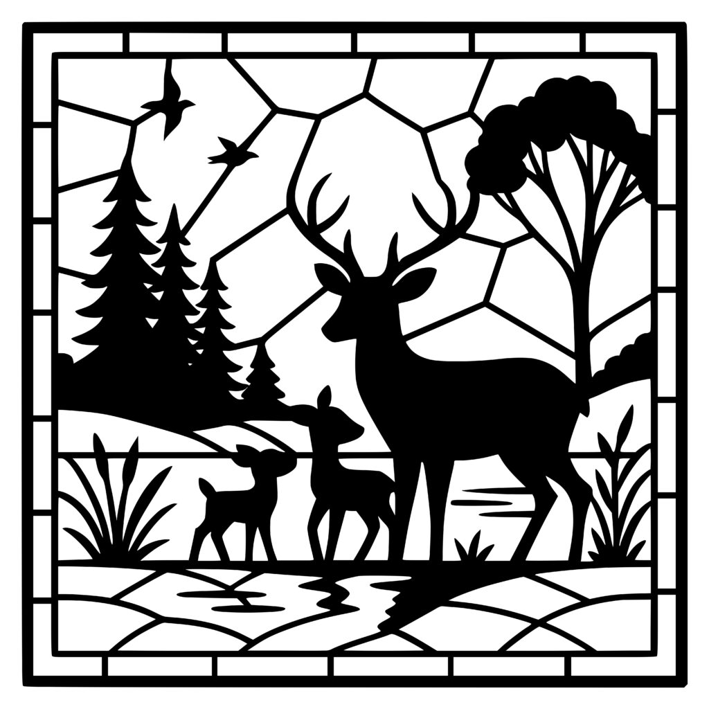 Forest Friends Reflection Graphic - SVG, PNG, DXF for Craft Machines