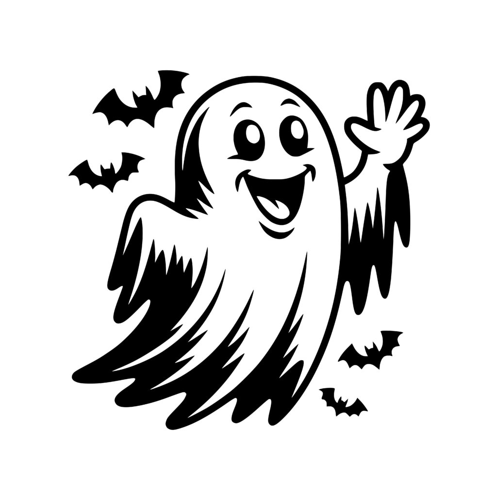 Playful Ghost and Bats – Creative Meadow