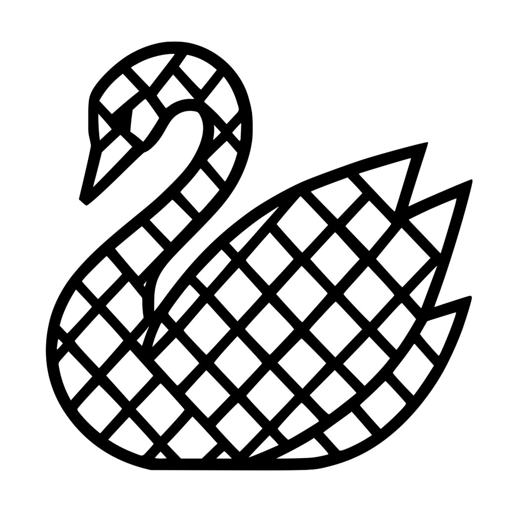 Elegant Grid Swan Design: Instant Download for Cricut & Laser Machines
