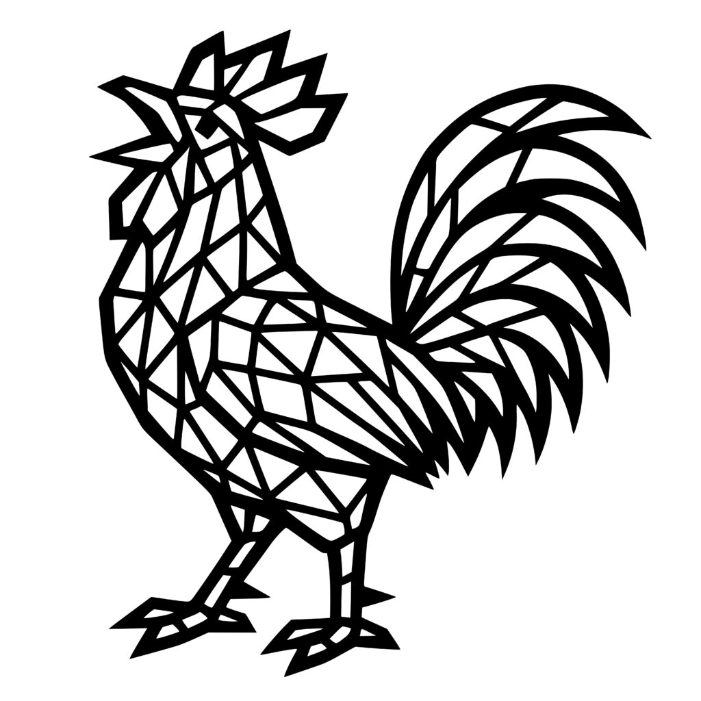 Geometric Rooster Stance – Creative Meadow