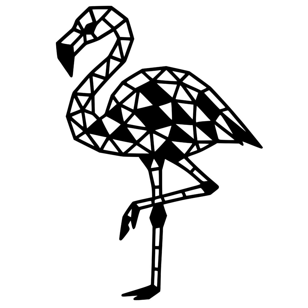 Geometric Flamingo Pose – Creative Meadow
