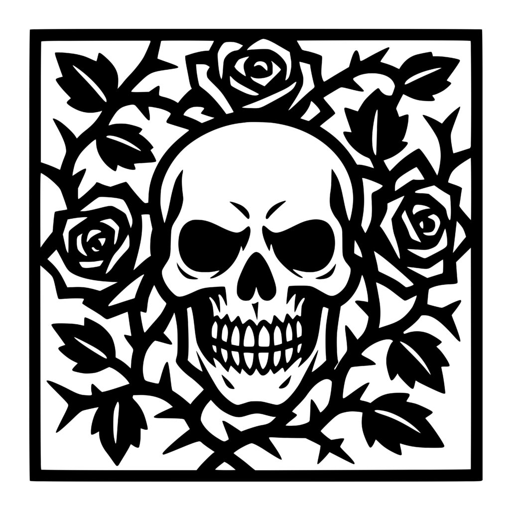 Thorned Rose Skull – Creative Meadow