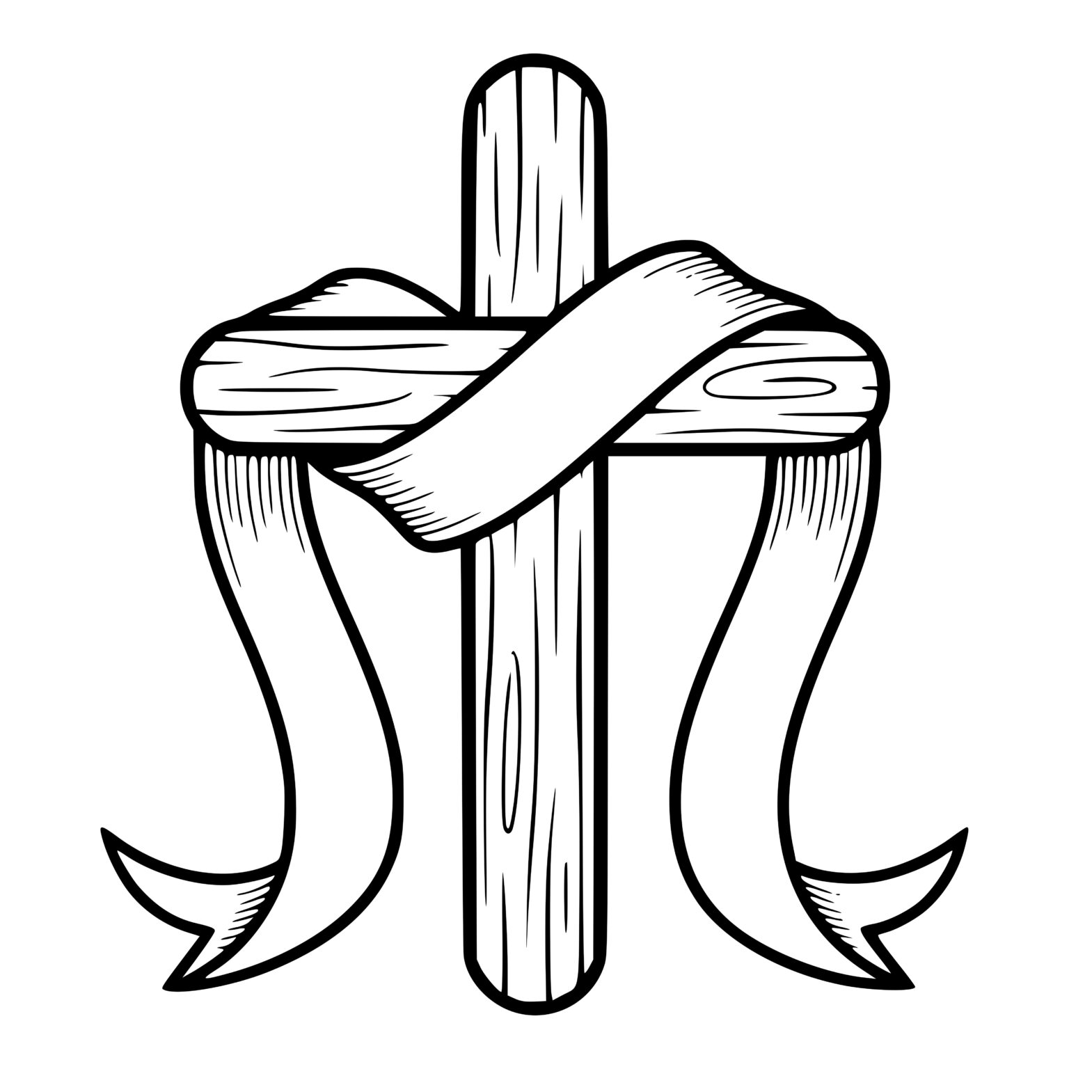 Ribboned Wooden Cross – Creative Meadow
