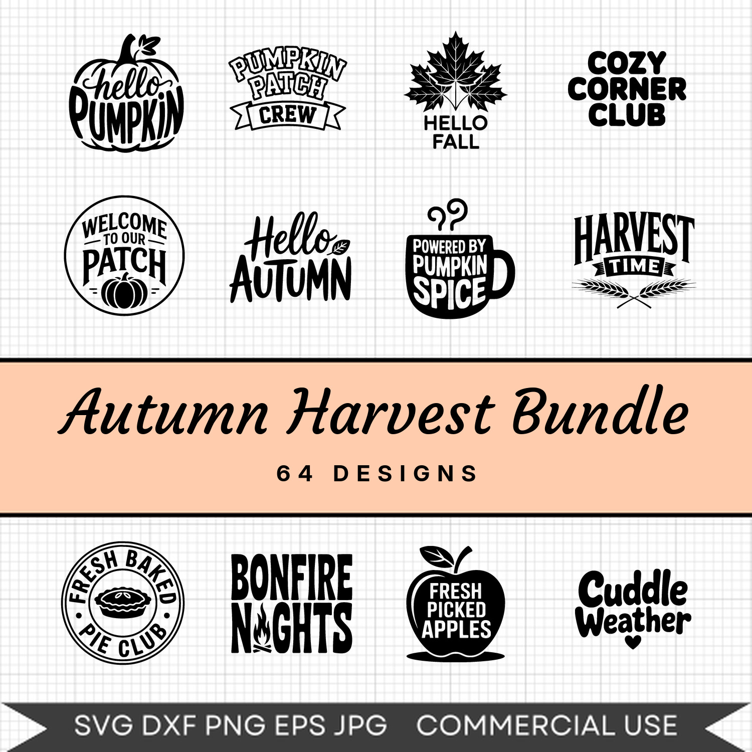 Autumn Harvest Bundle – 64 Instant Download Svg Images – Creative Meadow
