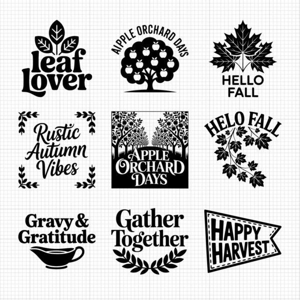 Autumn Harvest Bundle – 64 Instant Download Svg Images – Creative Meadow