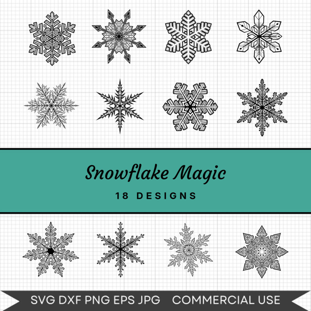Snowflake Magic – 18 Instant Download Svg Images – Creative Meadow