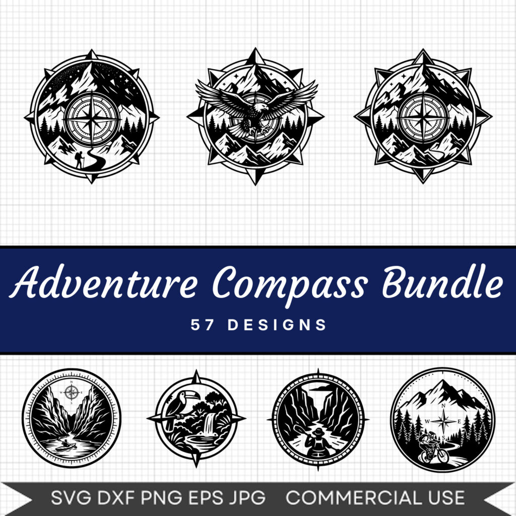 Adventure Compass Bundle – 57 Instant Download Svg Images – Creative Meadow