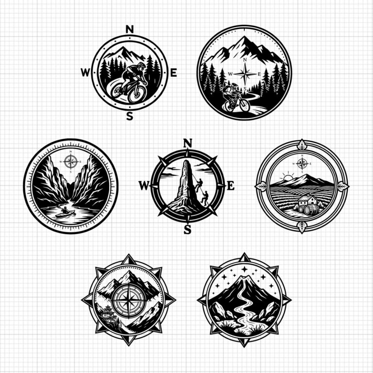 Adventure Compass Bundle - 57 SVG Files for Cricut & Laser
