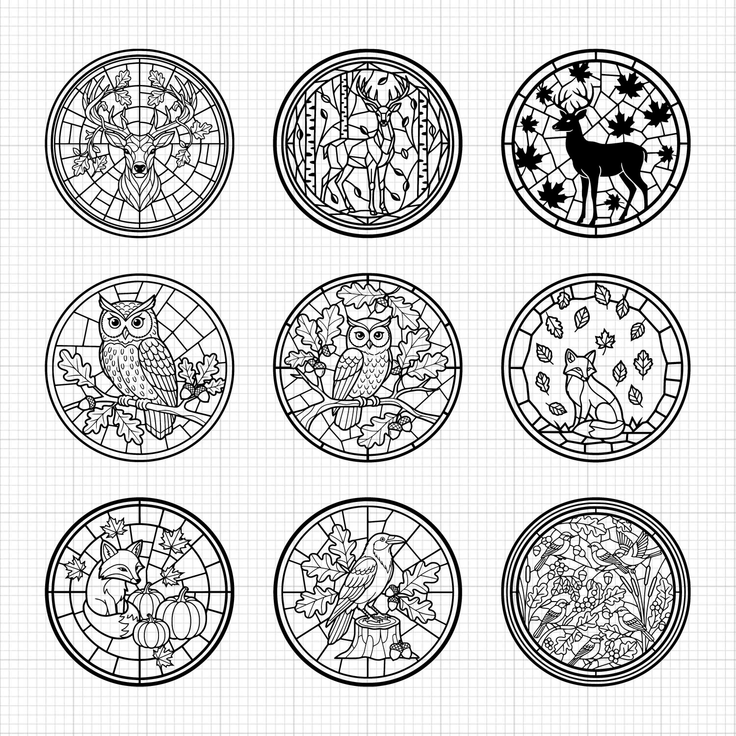 Fall Mosaics Bundle – 55 Instant Download Svg Images – Creative Meadow