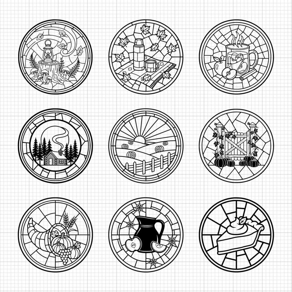 Fall Mosaics Bundle – 55 Instant Download Svg Images – Creative Meadow