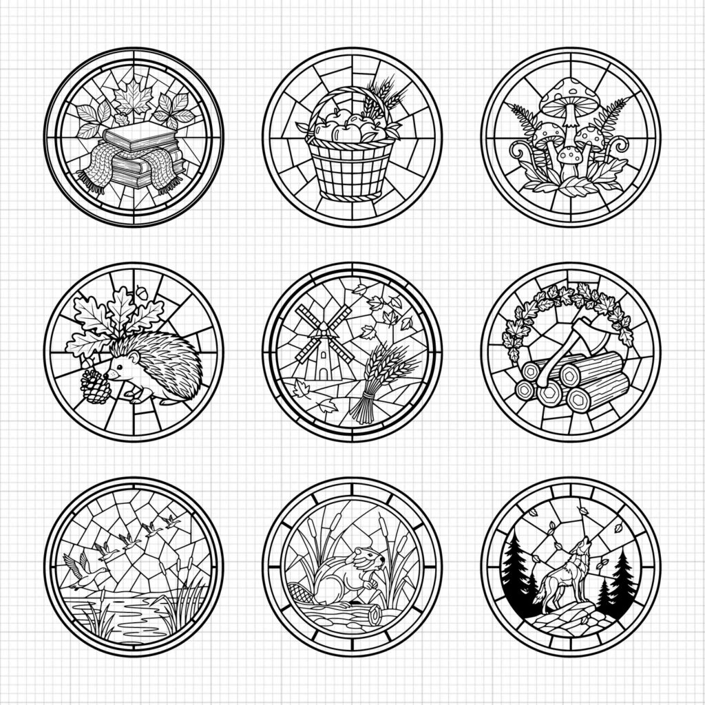 Fall Mosaics Bundle – 55 Instant Download Svg Images – Creative Meadow