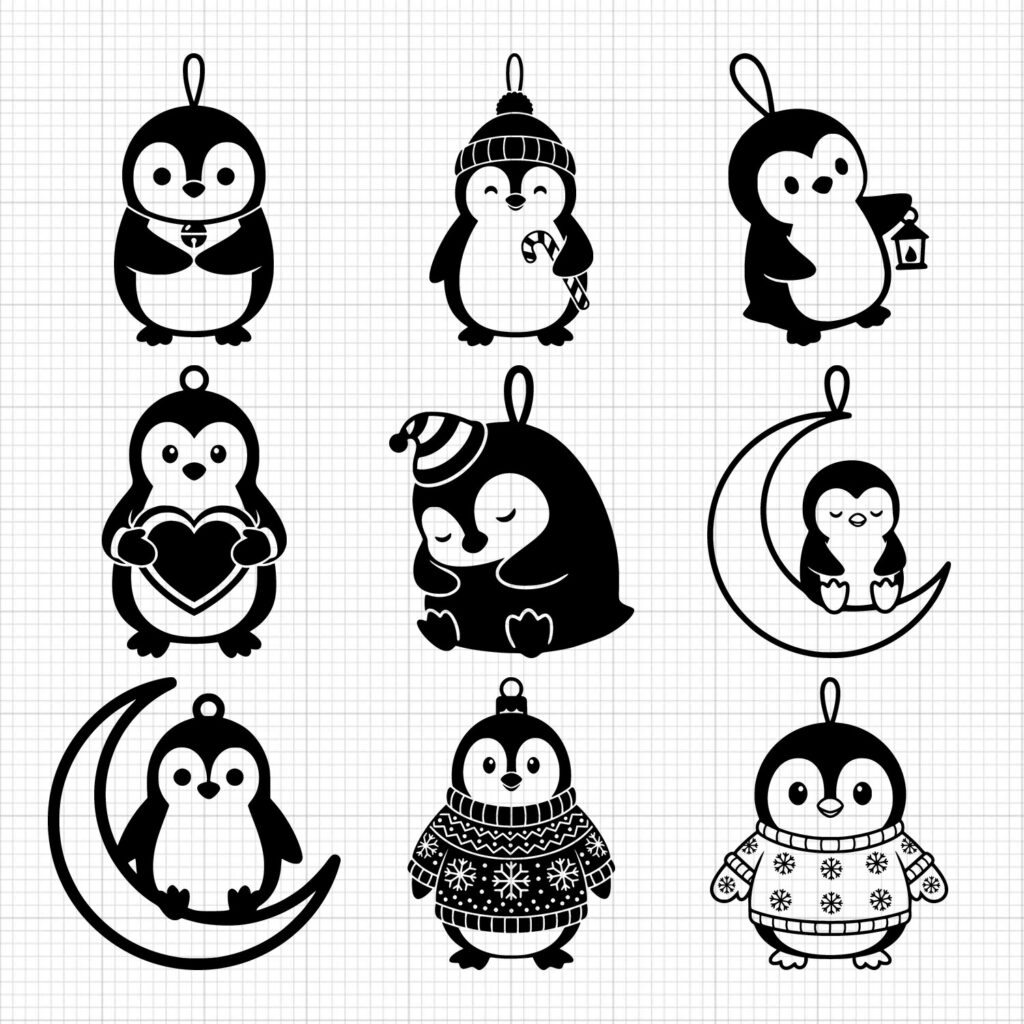 Penguin Ornaments – 52 Instant Download Svg Images – Creative Meadow